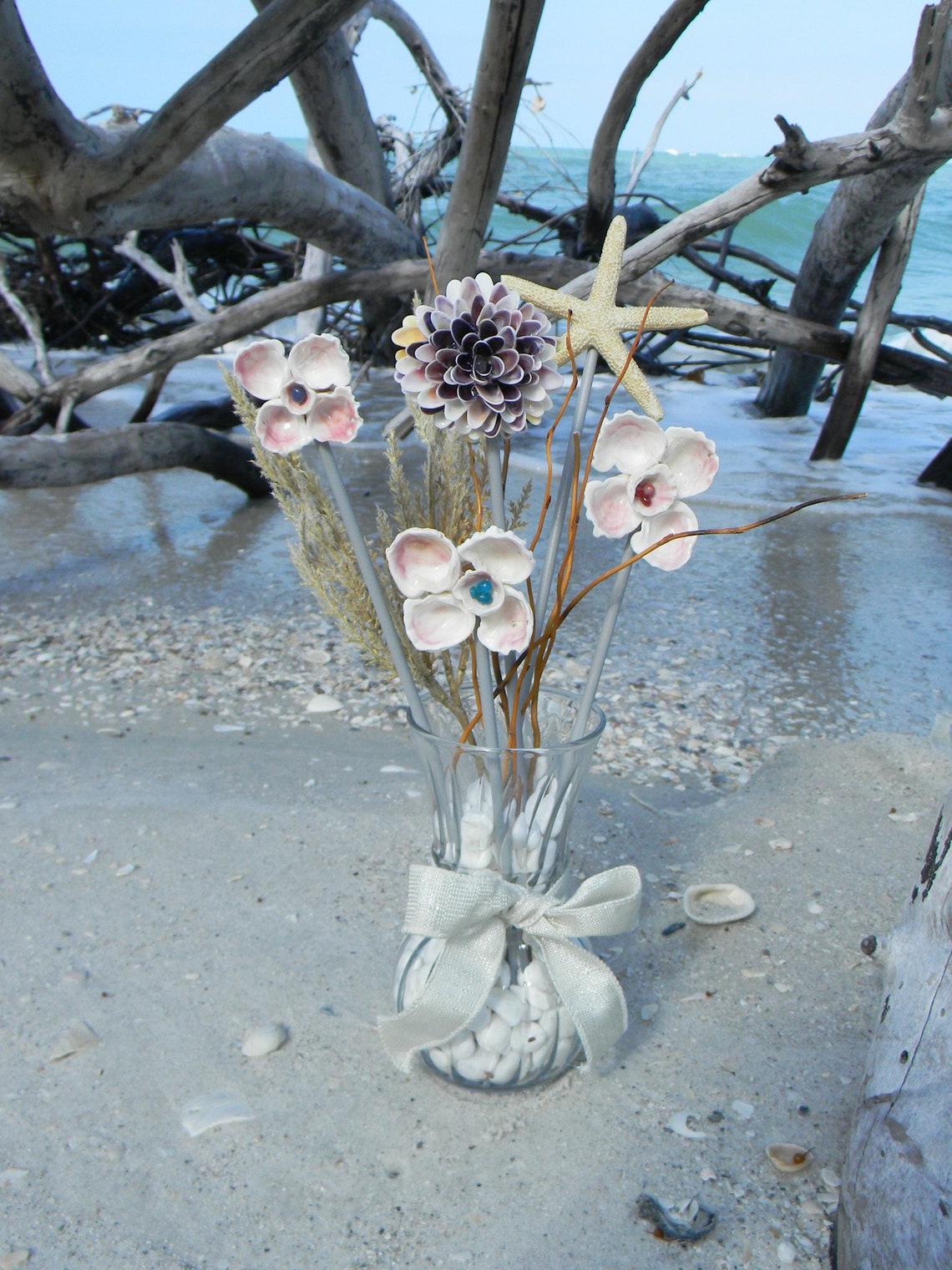Seashell Beach Flower Arrangements | Etsy
