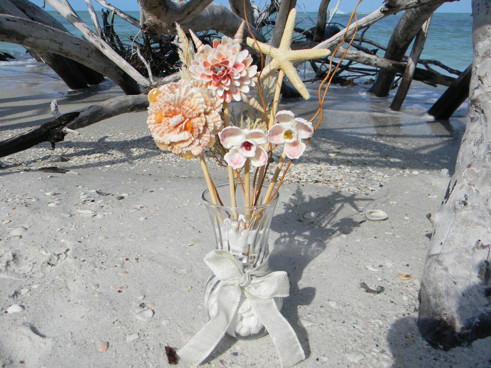 Seashell Beach Flower Arrangements | Etsy