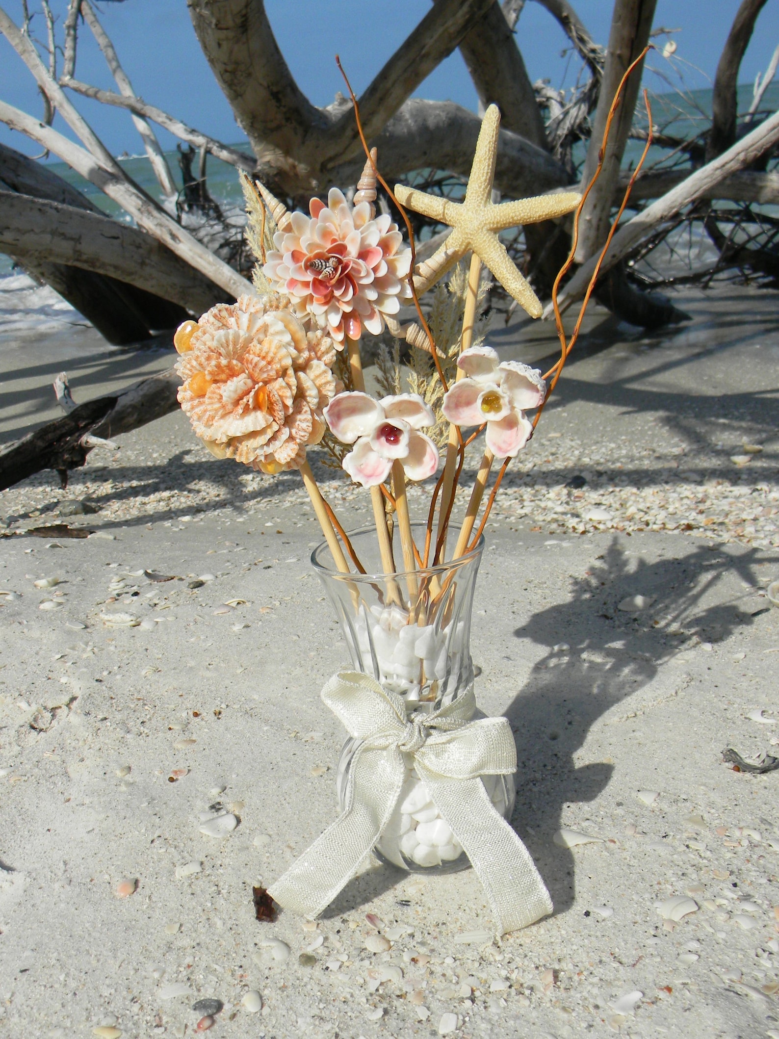 Seashell Beach Flower Arrangements | Etsy