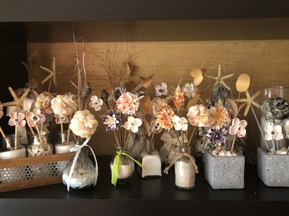 Seashell Beach Flower Arrangements | Etsy