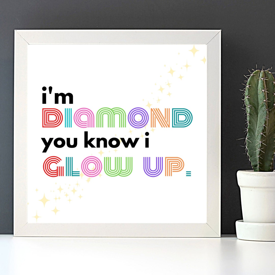 BTS Dynamite "i'm Diamond You Know I Glow Up" K-pop Lyric Art | Digital ...