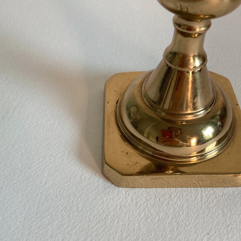Harvin Brass Candlestick - Traditional Heavy Brass Candleholder - High ...