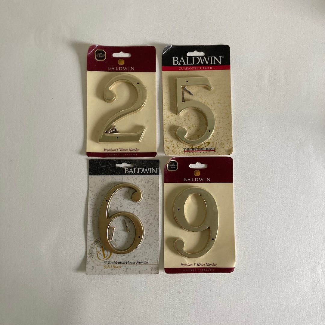 NOS Baldwin Brass House Number: 4.5" Traditional Address Sign - Etsy