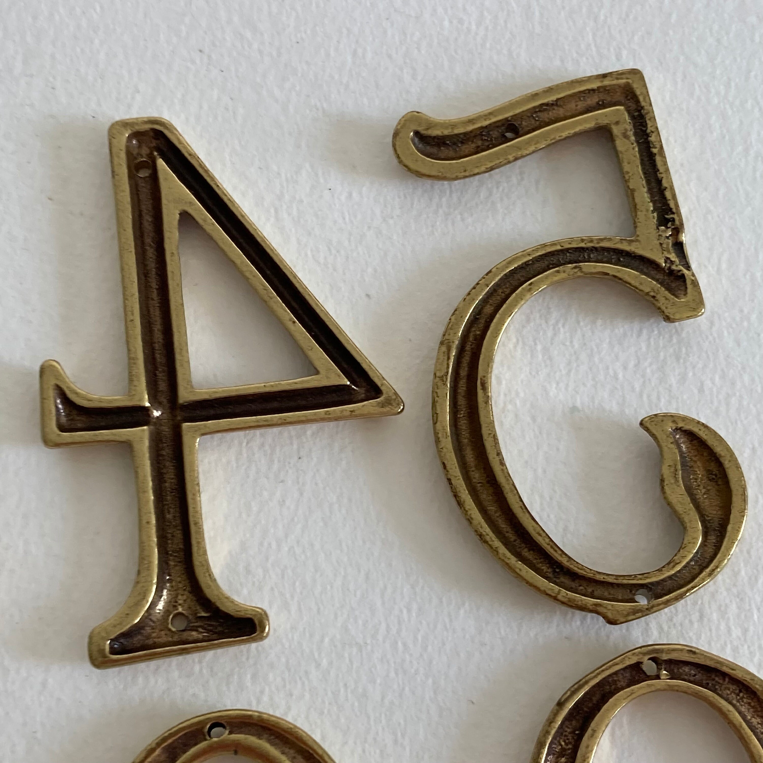 Vintage Brass House Numbers Sold PER Number Patinated Brass House ...