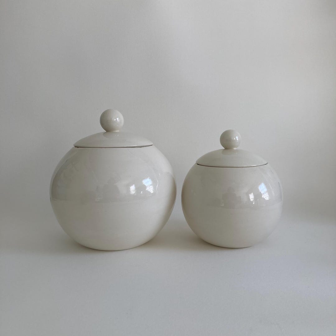 20th Century, Pair of Arnel's Round Ceramic Covered Jars – Postmodern ...
