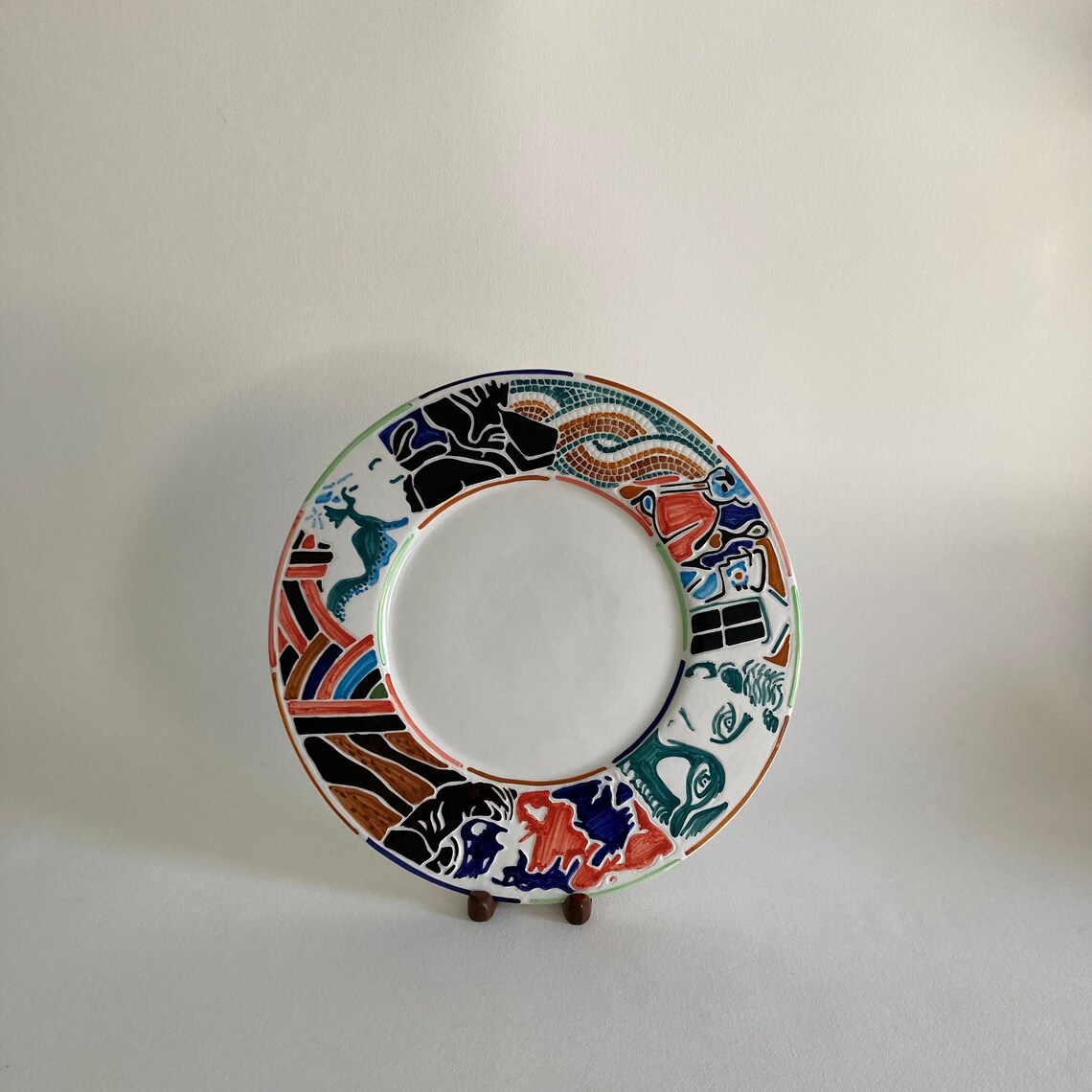 Hand Painted Vietri Plate: NC Museum of Art 50th Anniversary, Italy - Etsy
