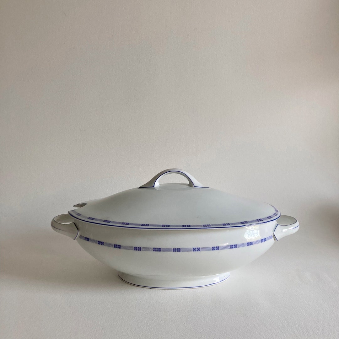 J & C Trianon Antique Bavaria Porcelain Tureen - Arts Crafts Geometric ...