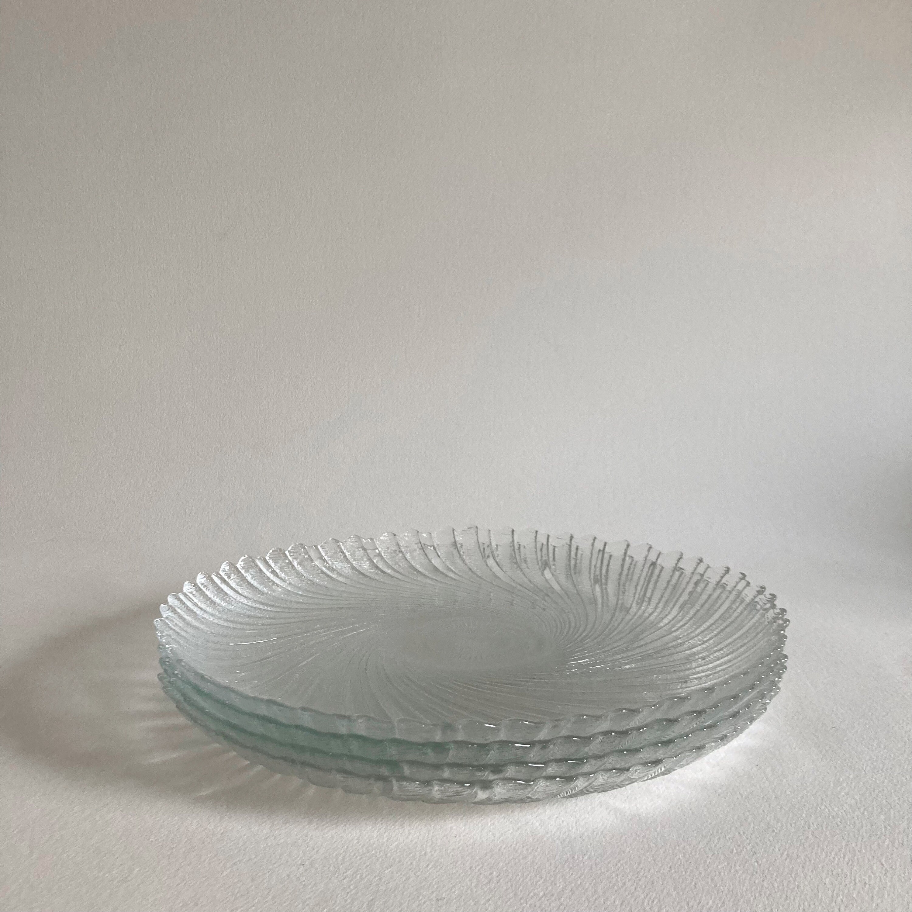 Arcoroc Textured Glass Dinner Plates Seabreeze Pattern Set of 4 Made in ...