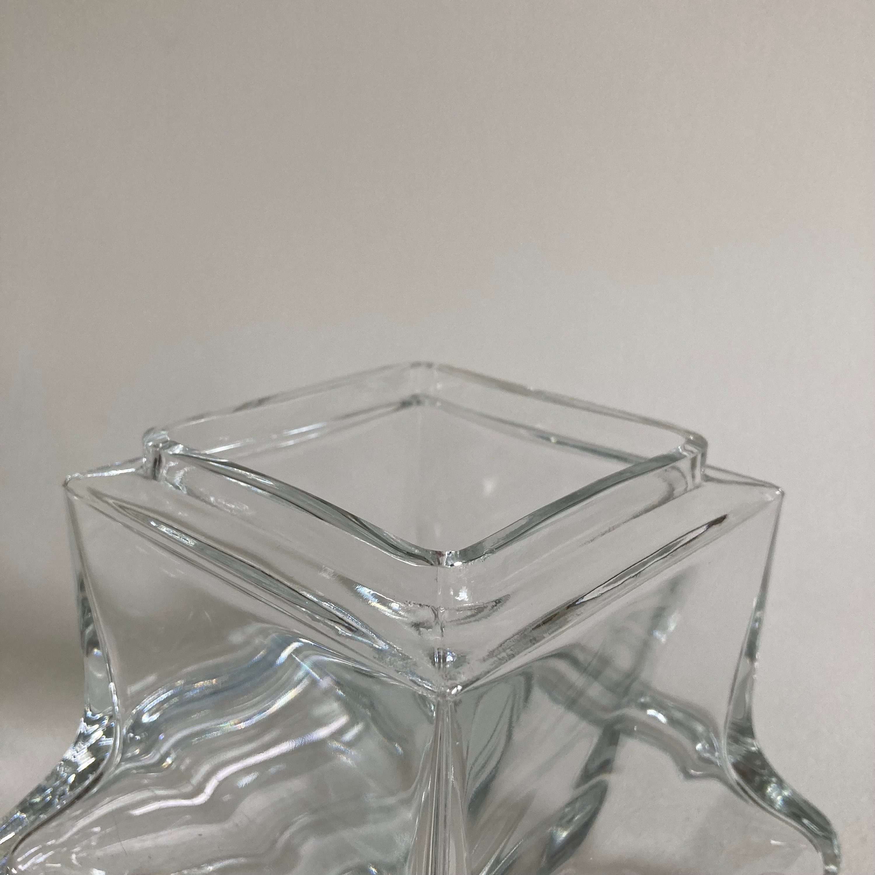 Mid Century Curved Clear Glass Lidded Jar Mid Century Clear - Etsy