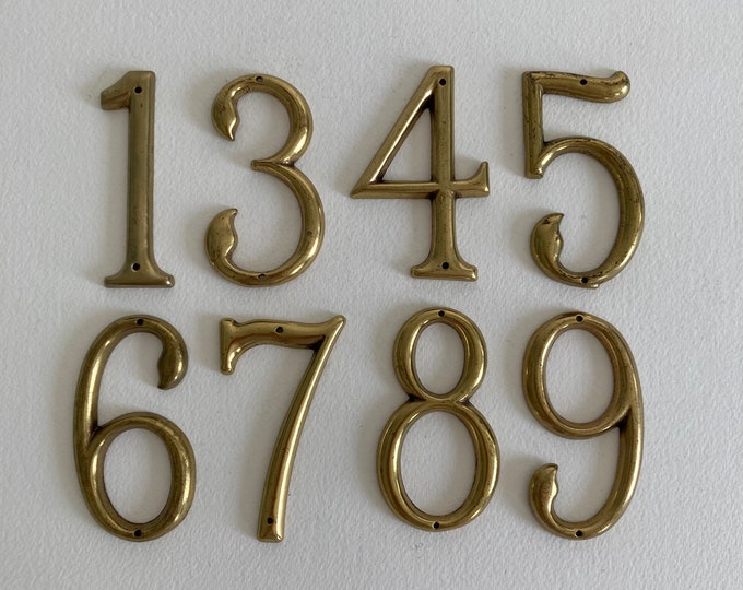 Vintage Brass House Numbers – Sold PER Number – Patinated Brass House ...