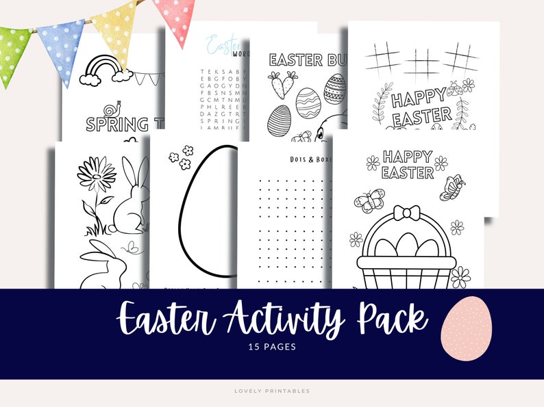 Easter Printables Kids Easter Activity Pack Coloring Sheets Printable ...