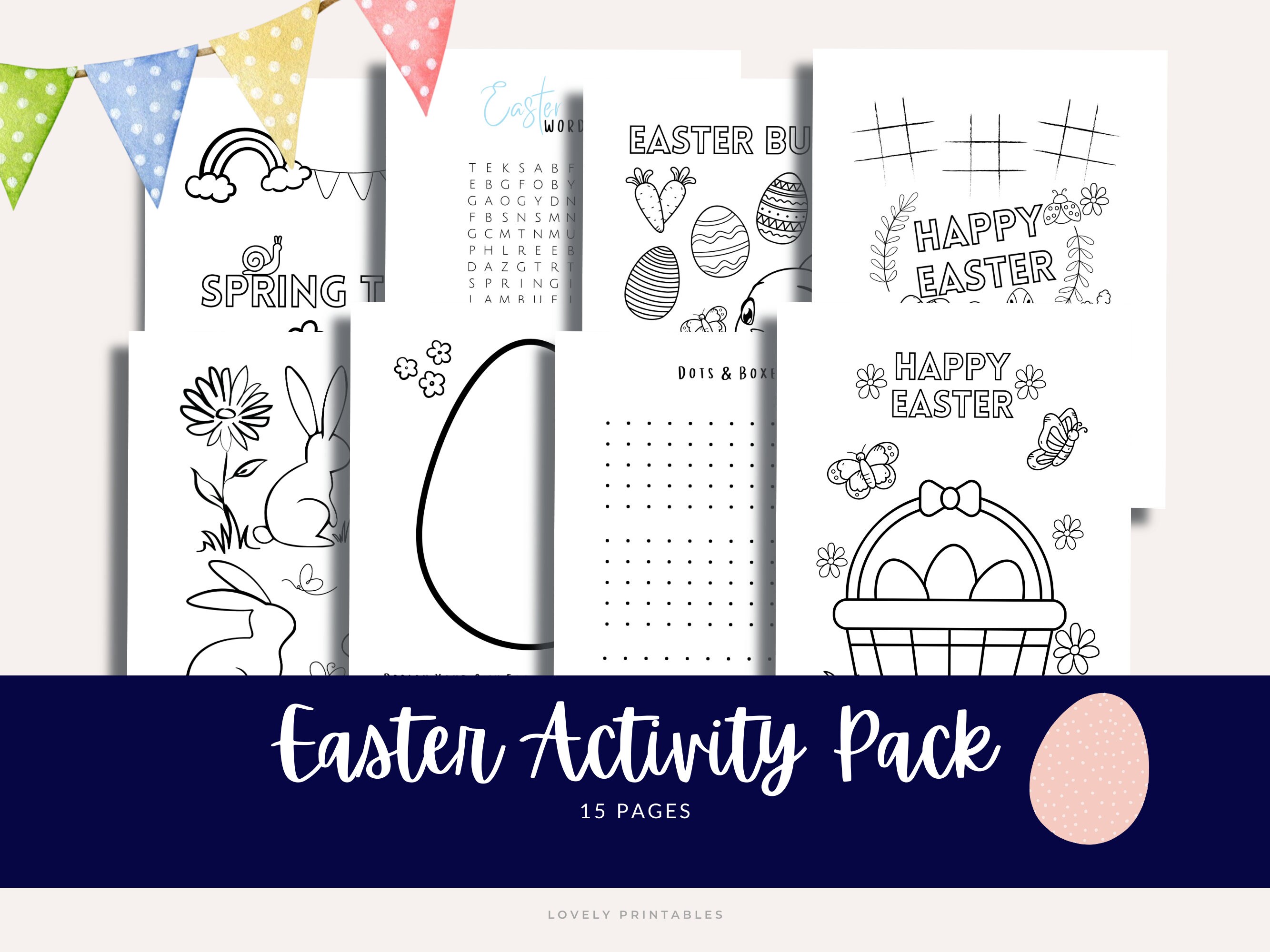 Easter Printables Kids Easter Activity Pack Coloring Sheets Printable ...