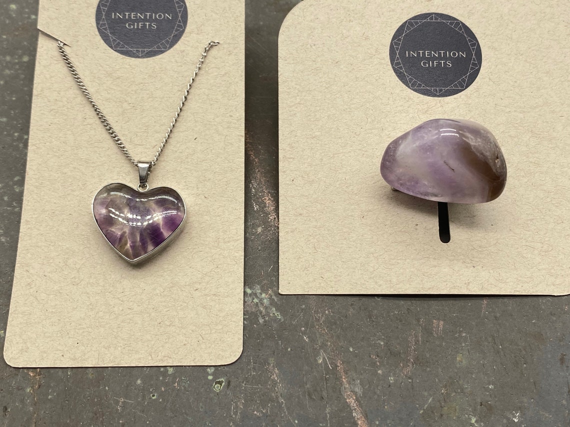 Handmade Amethyst Pendant Necklace With Free Pocket Crystal Stress ...