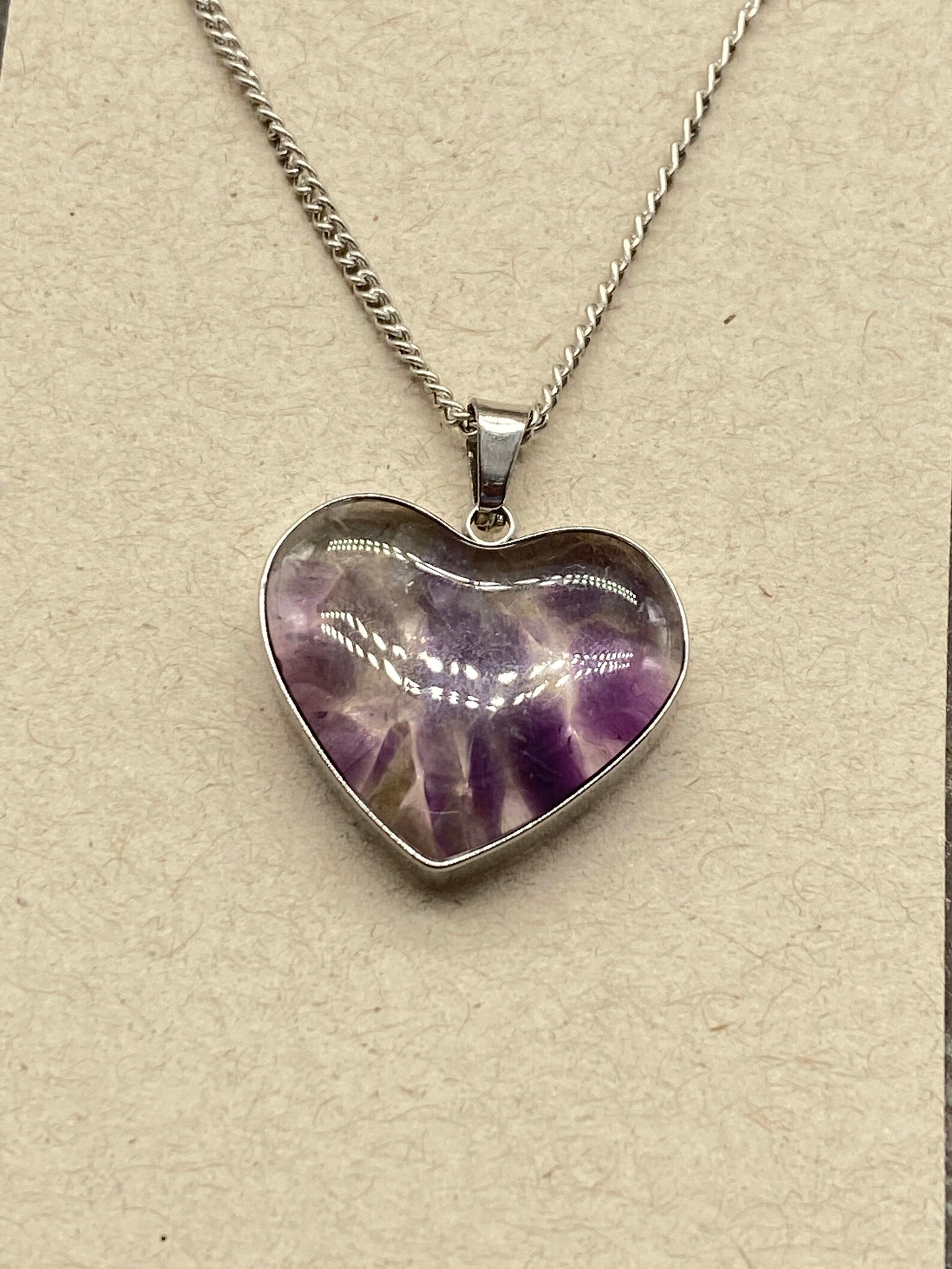 Handmade Amethyst Pendant Necklace With Free Pocket Crystal Stress ...