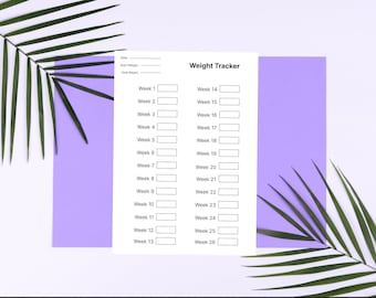 Simple Weight Tracker Printable, Weight Log Template, Weight Loss ...