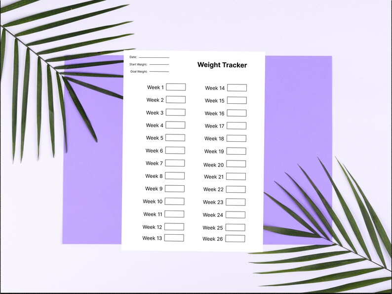 Simple Weight Tracker Printable, Weight Tracker, Weight Loss Planner ...