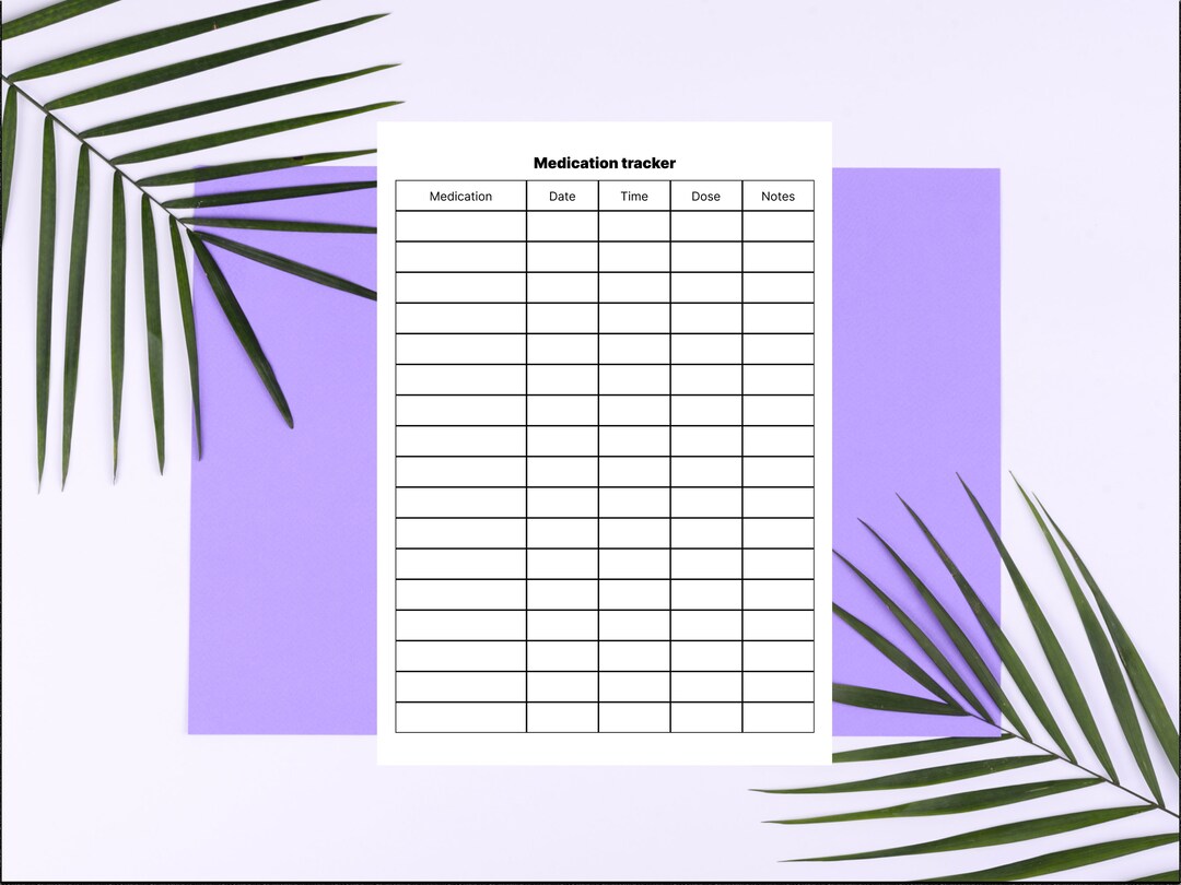 Printable Medication Tracker, Ready to Print Medication Tracker, Simple ...