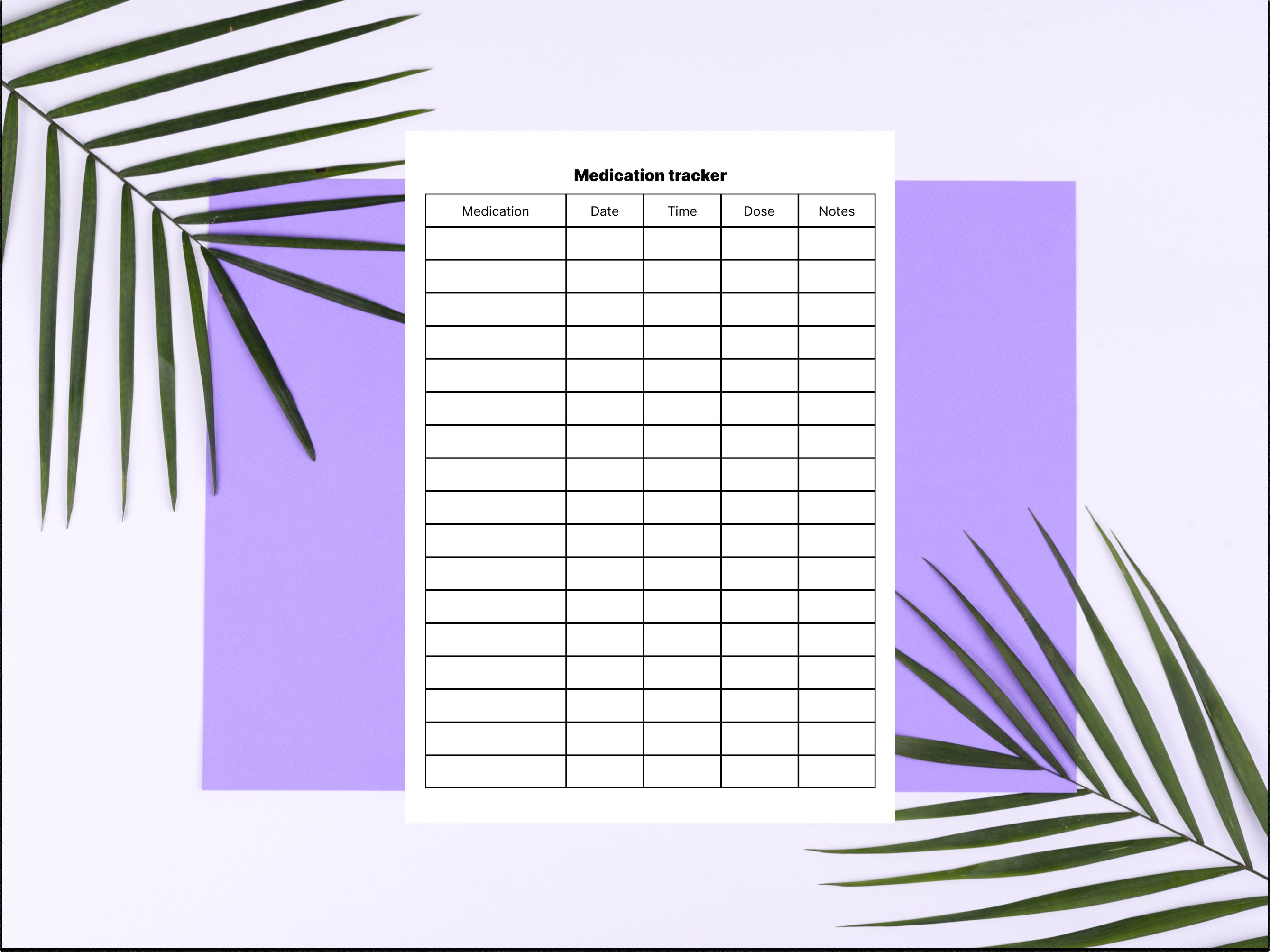 Printable Medication Tracker, Ready to Print Medication Tracker, Simple ...