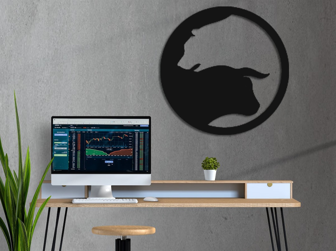 Bull and Bear Trading Wall Decor, Wall Art, Trader Wall Art Decor ...