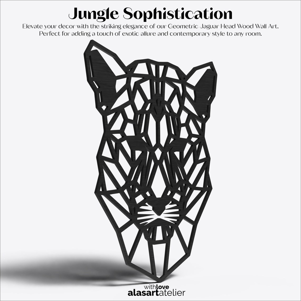 Jaguar Wall Decor - Geometric Wall Art, Polygon Wall Art, Unique Living ...