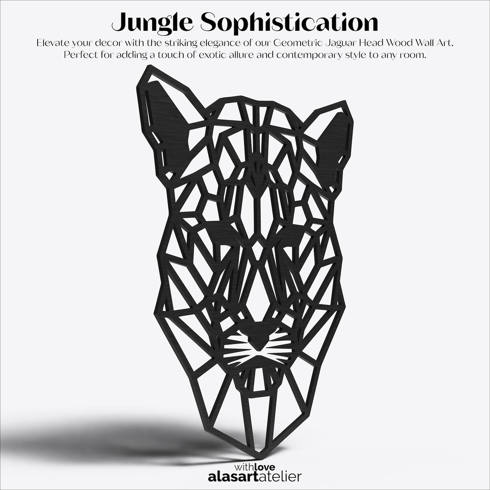 Jaguar Wall Decor - Geometric Wall Art, Polygon Wall Art, Unique Living ...