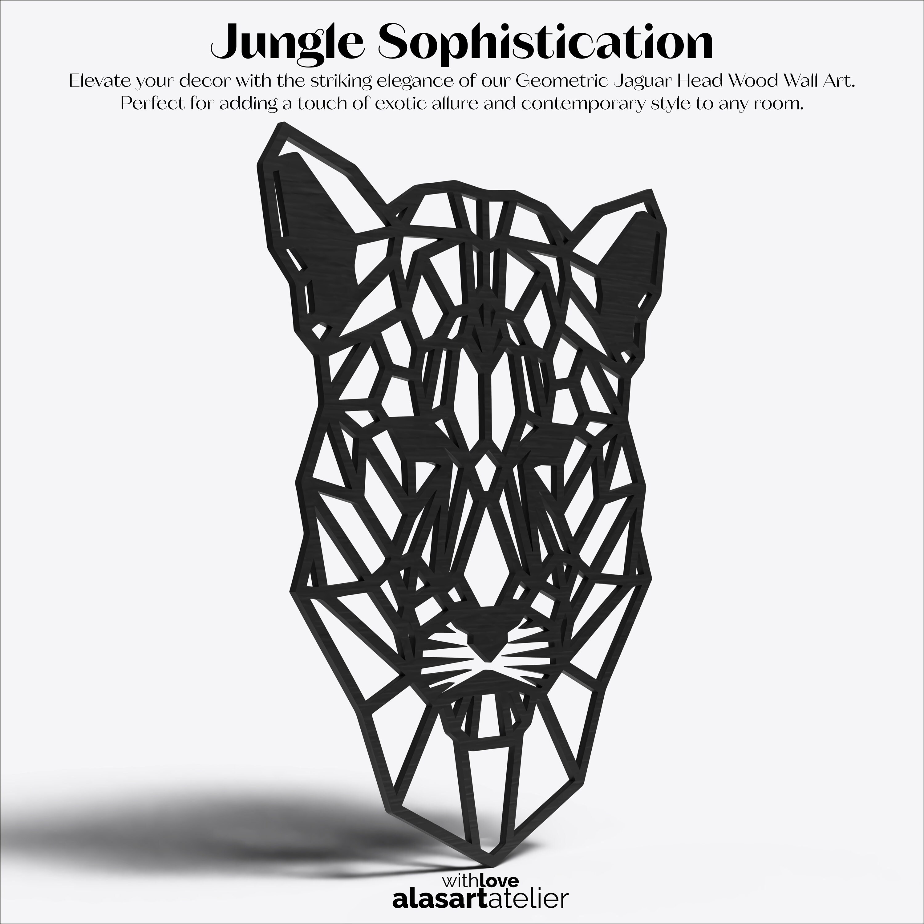 Jaguar Wall Decor - Geometric Wall Art, Polygon Wall Art, Unique Living ...