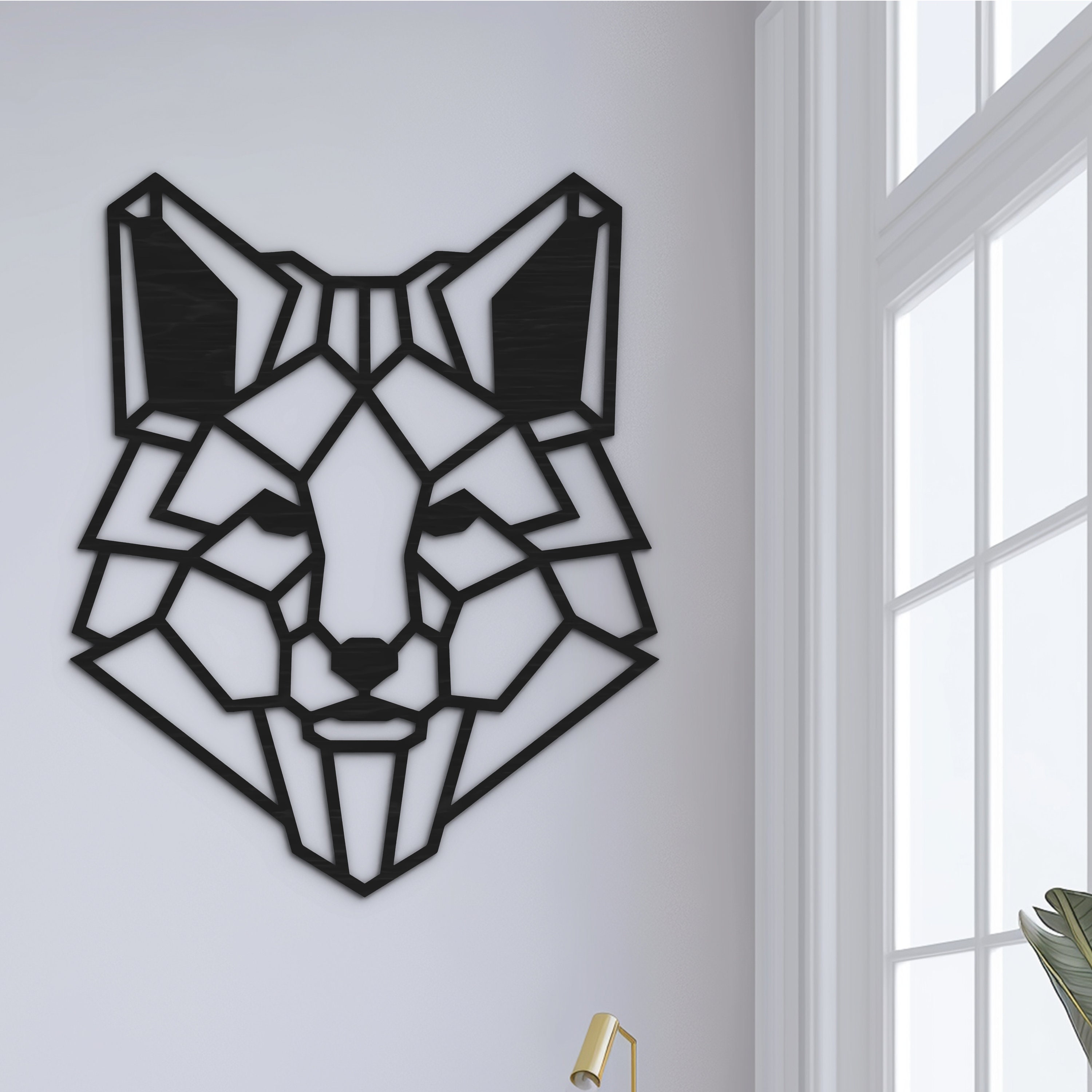Geometric Fox Wall Decor - Polygon Wall Art, Geometric Wall Art, Unique ...