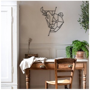 Geometric Bull and Bear Trading Wall Decor, Stock Market Wall Art ...