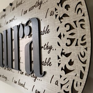 Personalized Name Affirmations Wall Art, Positive Sign Affirmations ...