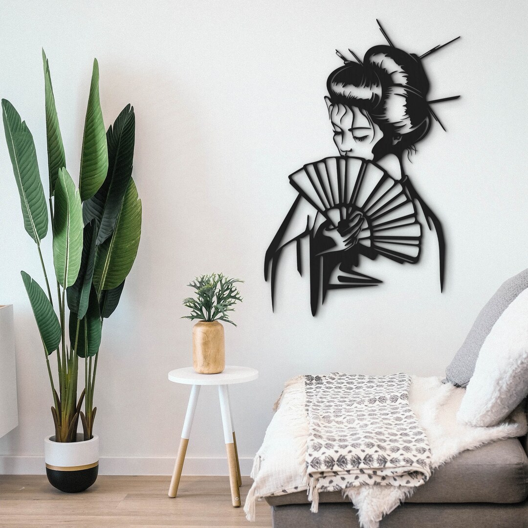 Wooden Geisha Wall Decor: Japanese Asian Art - Etsy