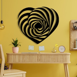 Spiral Heart Wall Art, Wicker Heart Wall Decor, Wooden Heart Wall Decor ...