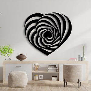 Spiral Heart Wall Art, Wicker Heart Wall Decor, Wooden Heart Wall Decor ...