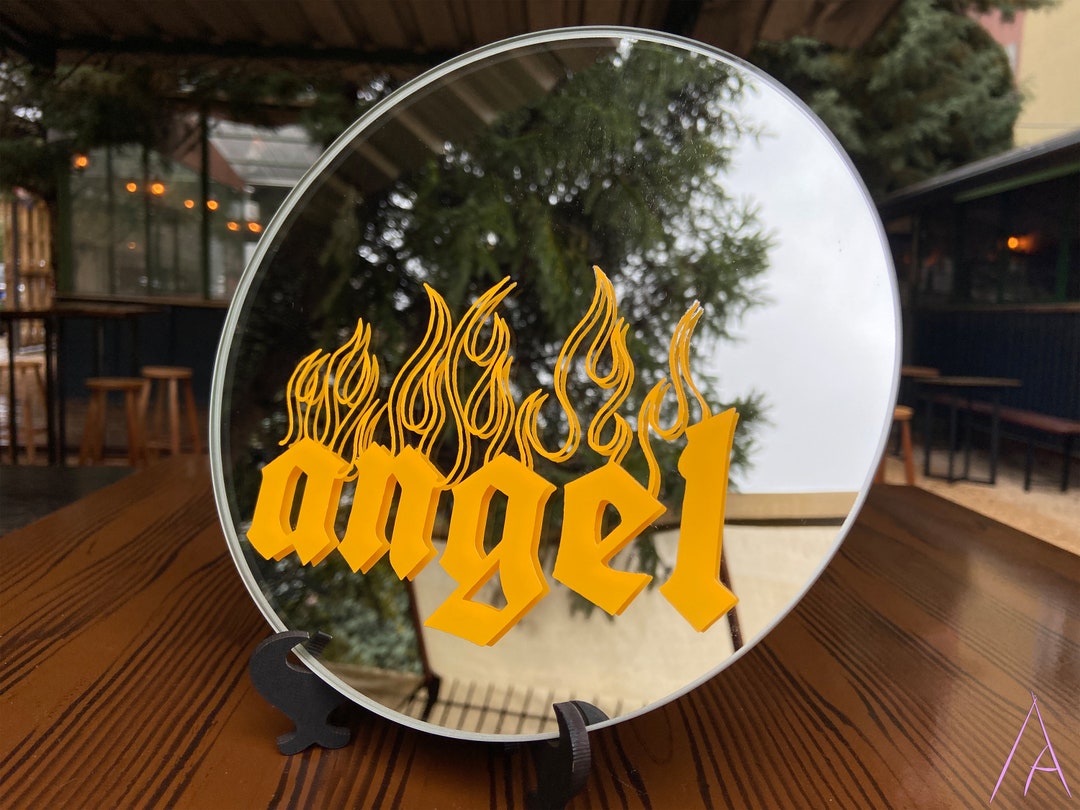 Angel Round Mirror - Decorative Wall or Table Mirror, Funky Round ...