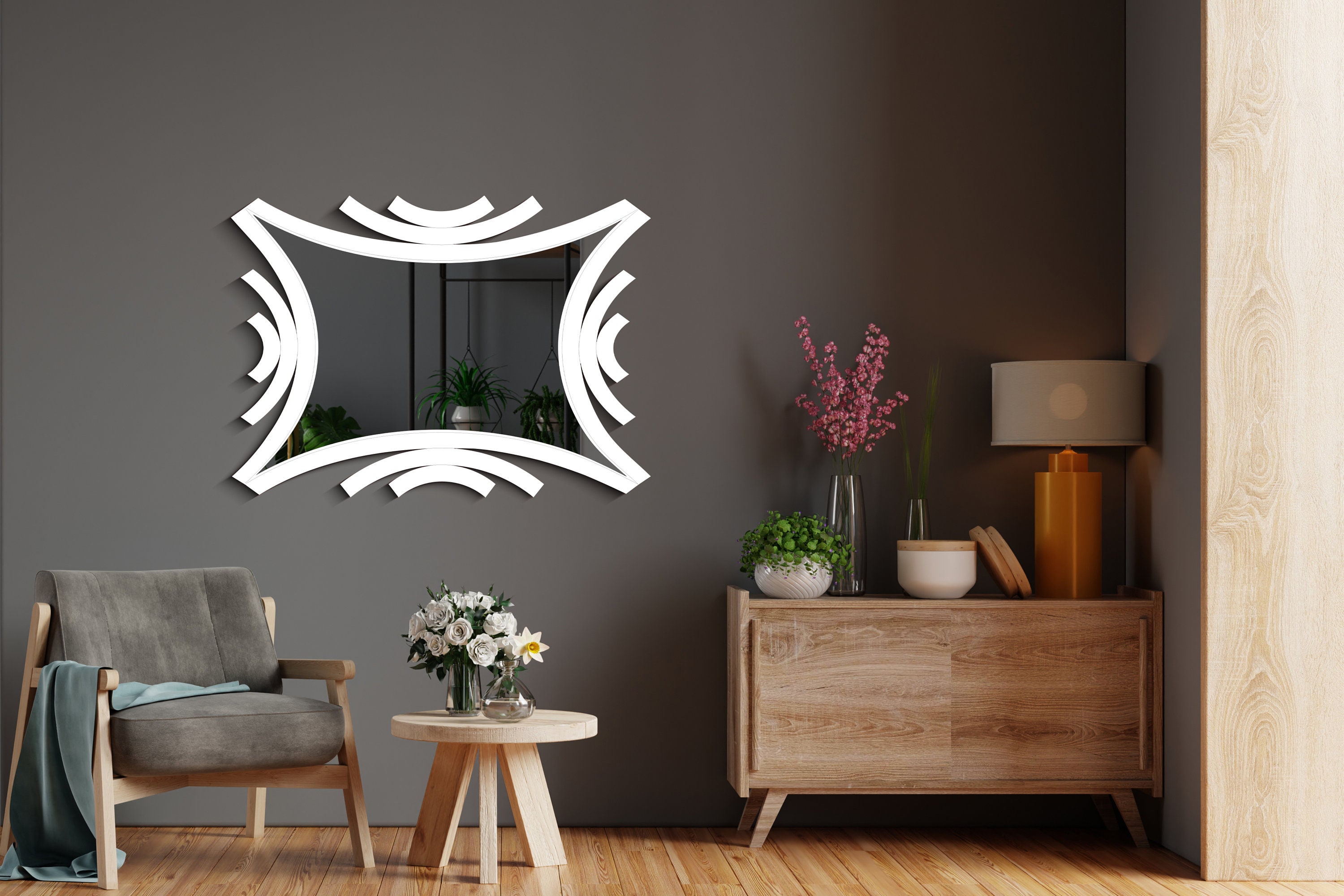 Mirror Wall Decor, Mirror Wall Art, Horizontal Modern Wall Mirror ...