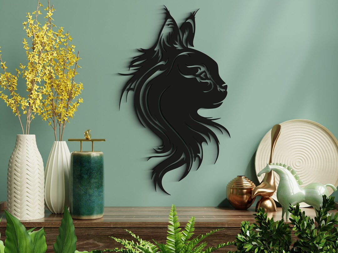Cat Wooden Wall Art, Cat Themed Gifts - Gift for Cat Lovers - Wooden ...