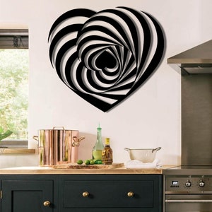 Spiral Heart Wall Art, Wicker Heart Wall Decor, Wooden Heart Wall Decor ...