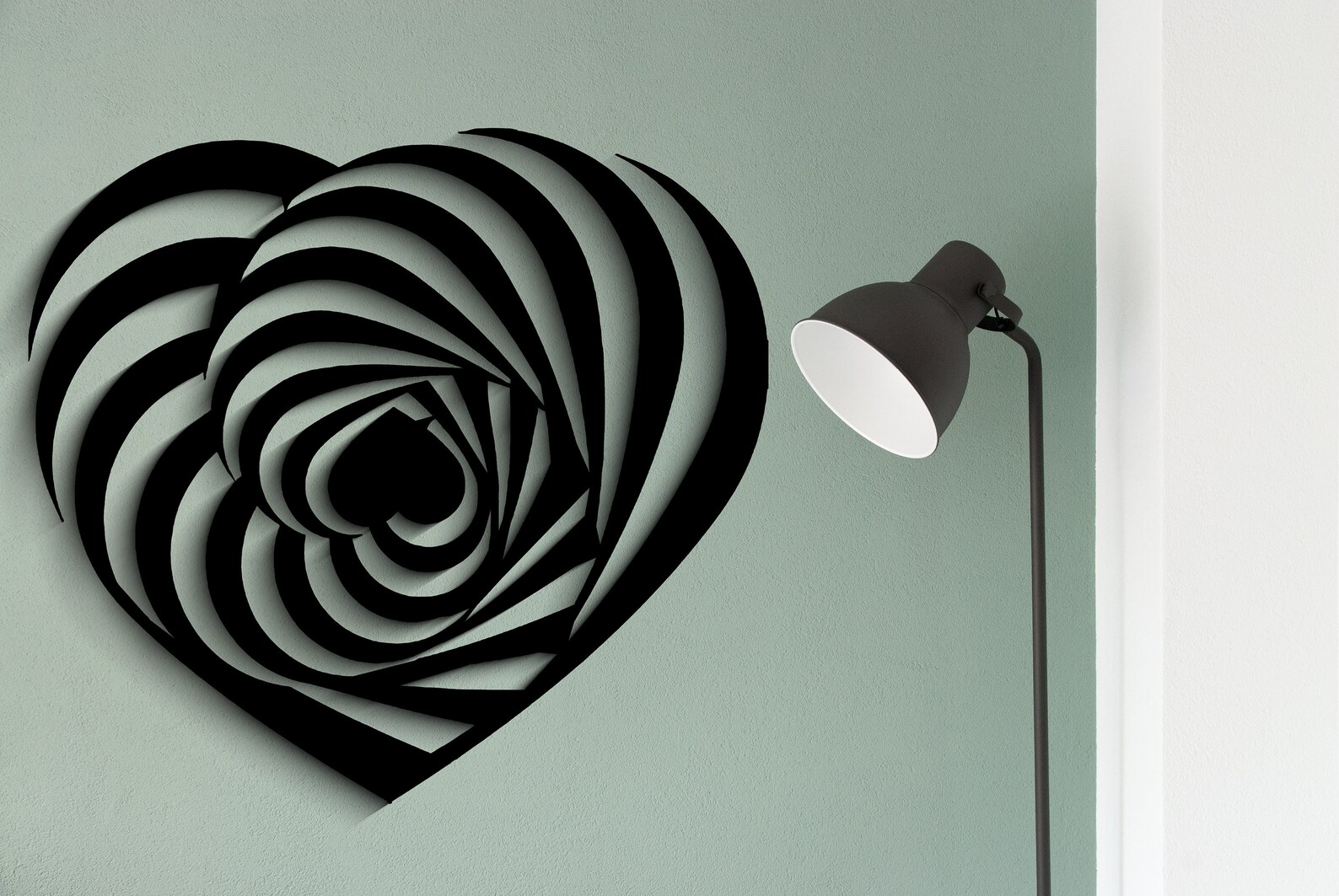 Spiral Heart Wall Art, Wicker Heart Wall Decor, Wooden Heart Wall Decor ...
