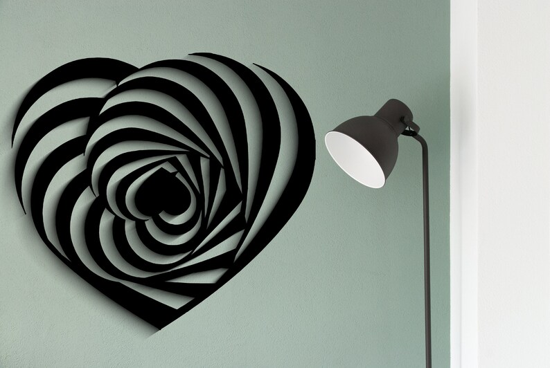 Spiral Heart Wall Art, Wicker Heart Wall Decor, Wooden Heart Wall Decor ...