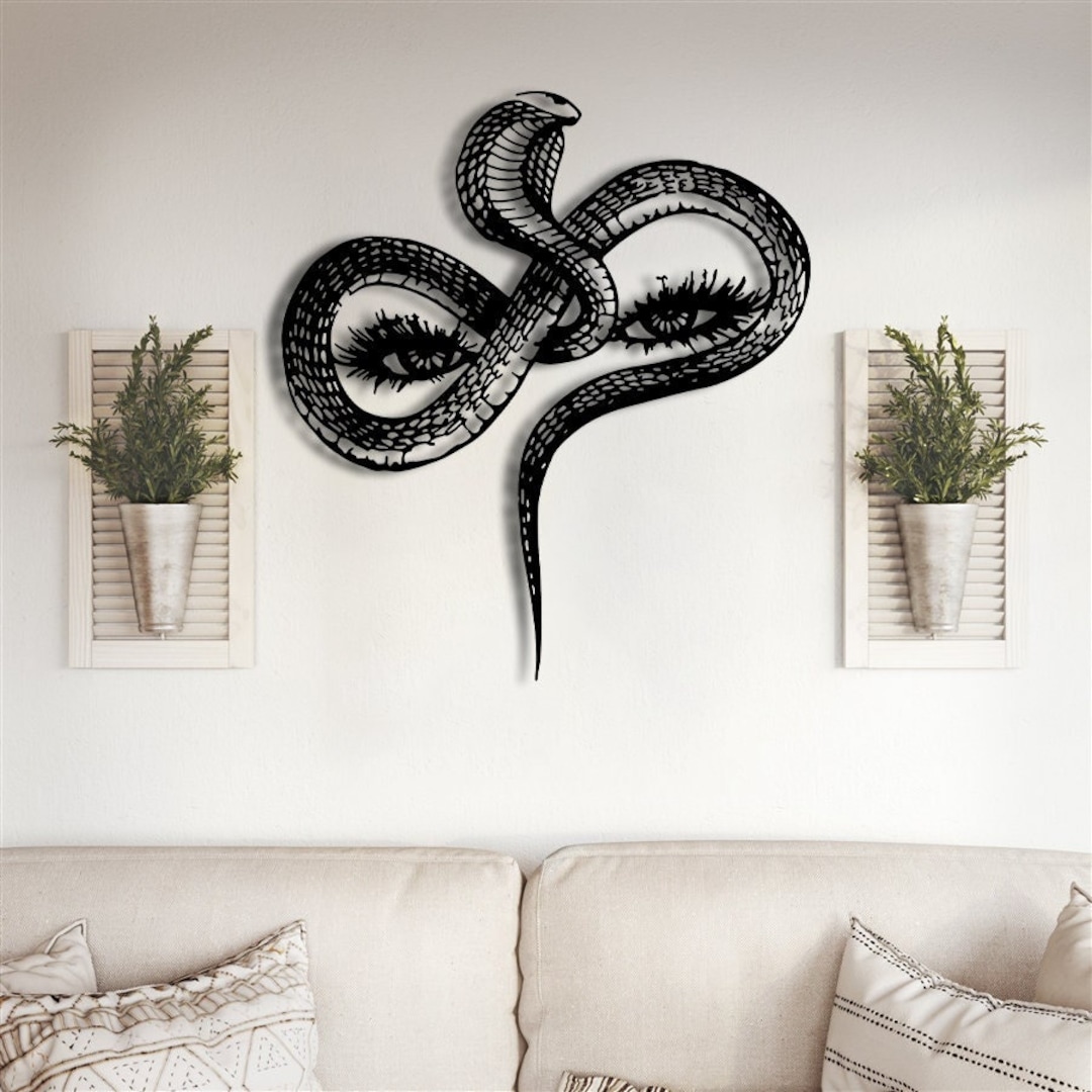 Snake and Eyes Wall Decor - Snake Wall Art - Snake Wooden Wall Decor ...