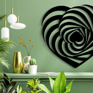 Spiral Heart Wall Art, Wicker Heart Wall Decor, Wooden Heart Wall Decor ...