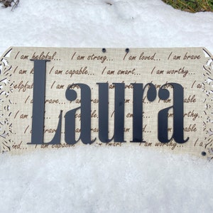 Personalized Name Affirmations Wall Art, Positive Sign Affirmations ...