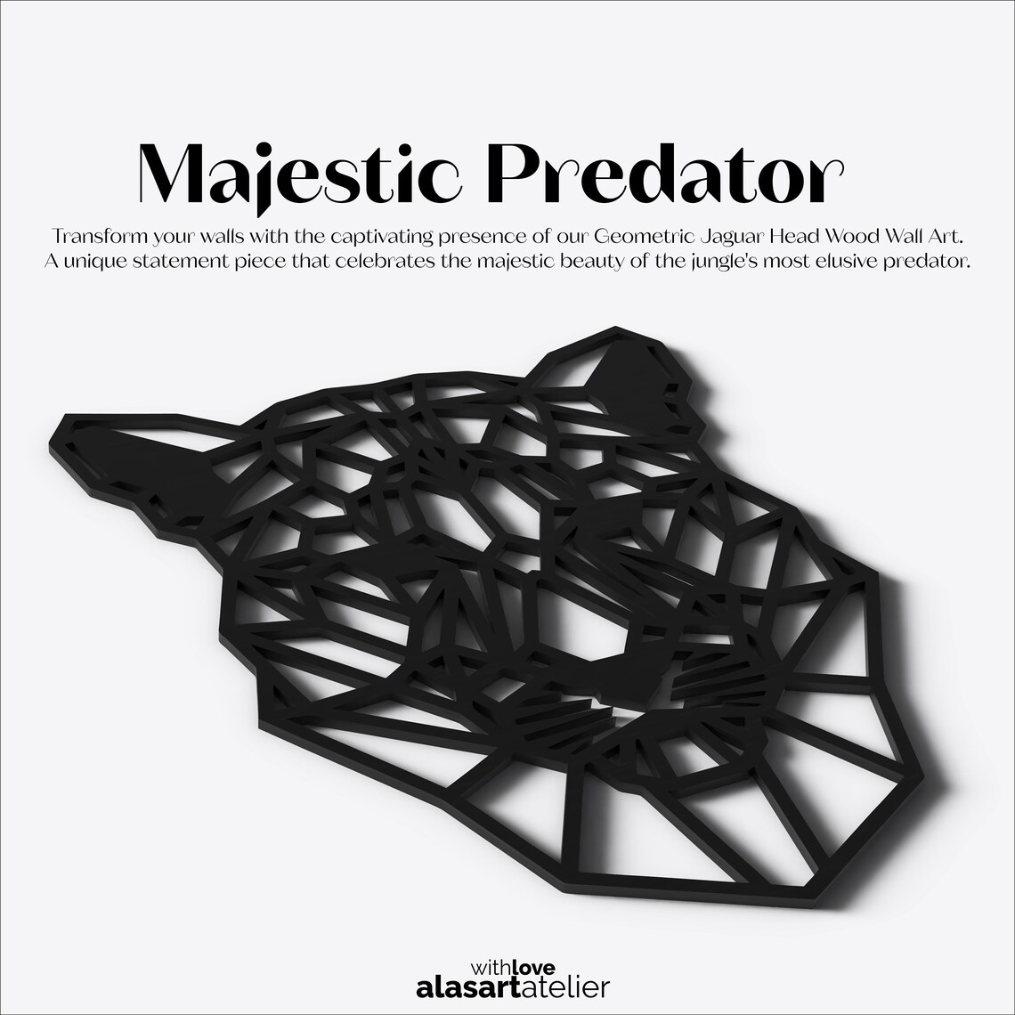 Jaguar Wall Decor - Geometric Wall Art, Polygon Wall Art, Unique Living ...