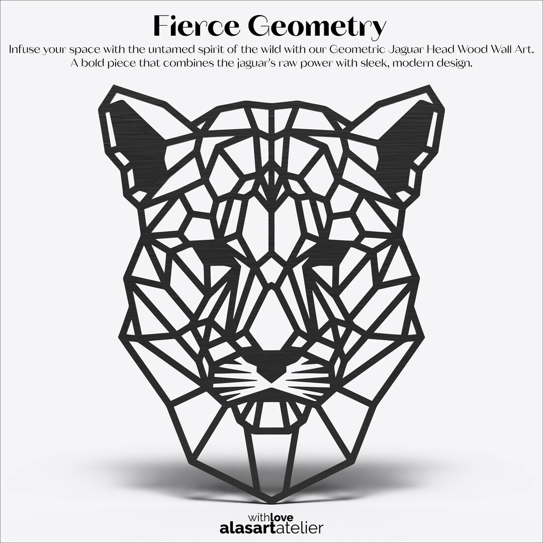 Jaguar Wall Decor - Geometric Wall Art, Polygon Wall Art, Unique Living ...