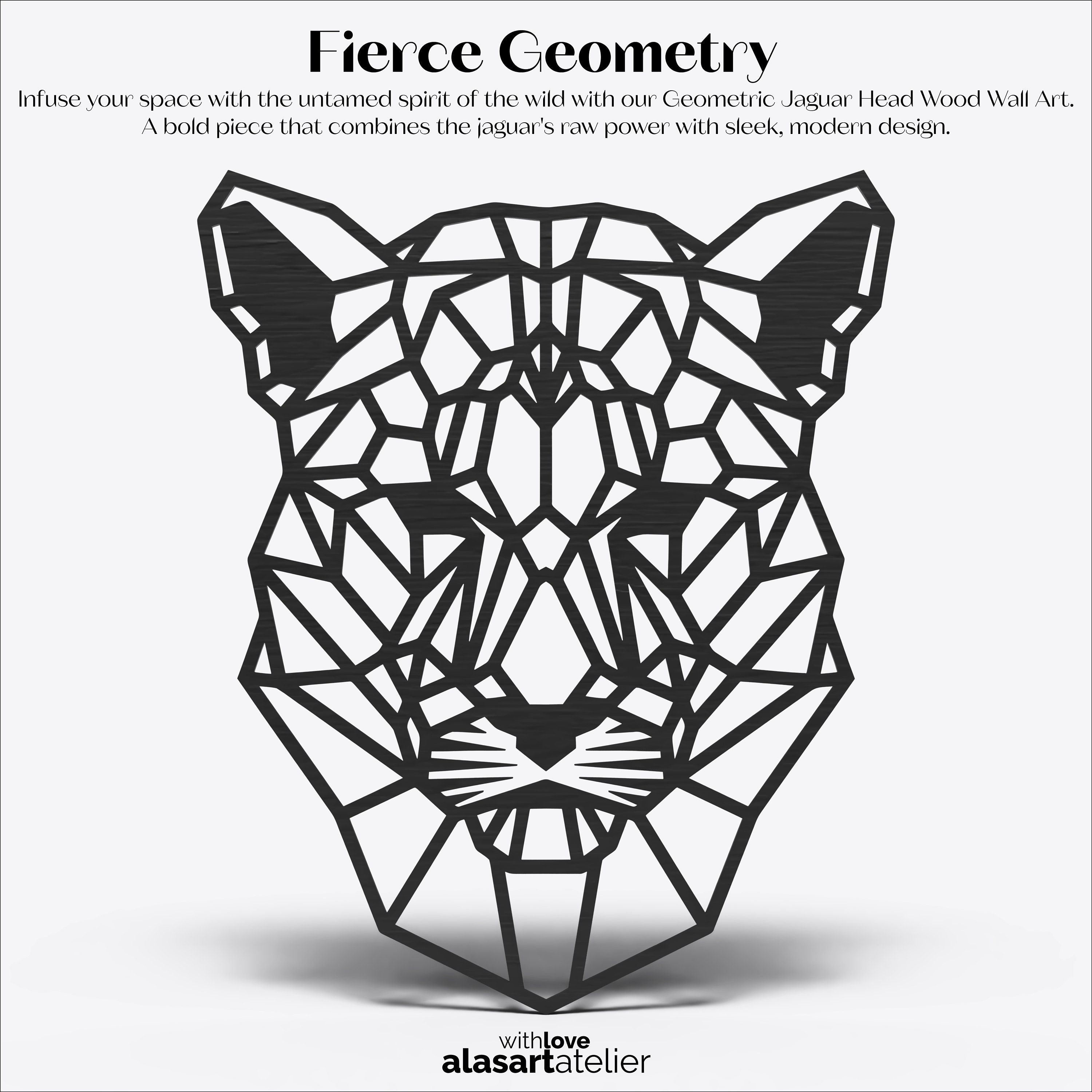 Jaguar Wall Decor - Geometric Wall Art, Polygon Wall Art, Unique Living ...