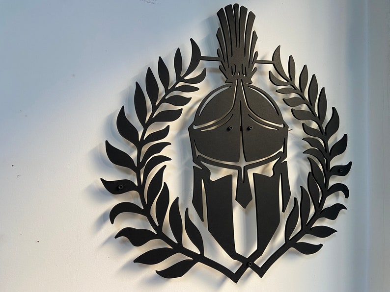 Gladiator Helmet Wooden Wall Decor - Spartan Helmet Decor - Gladiator ...