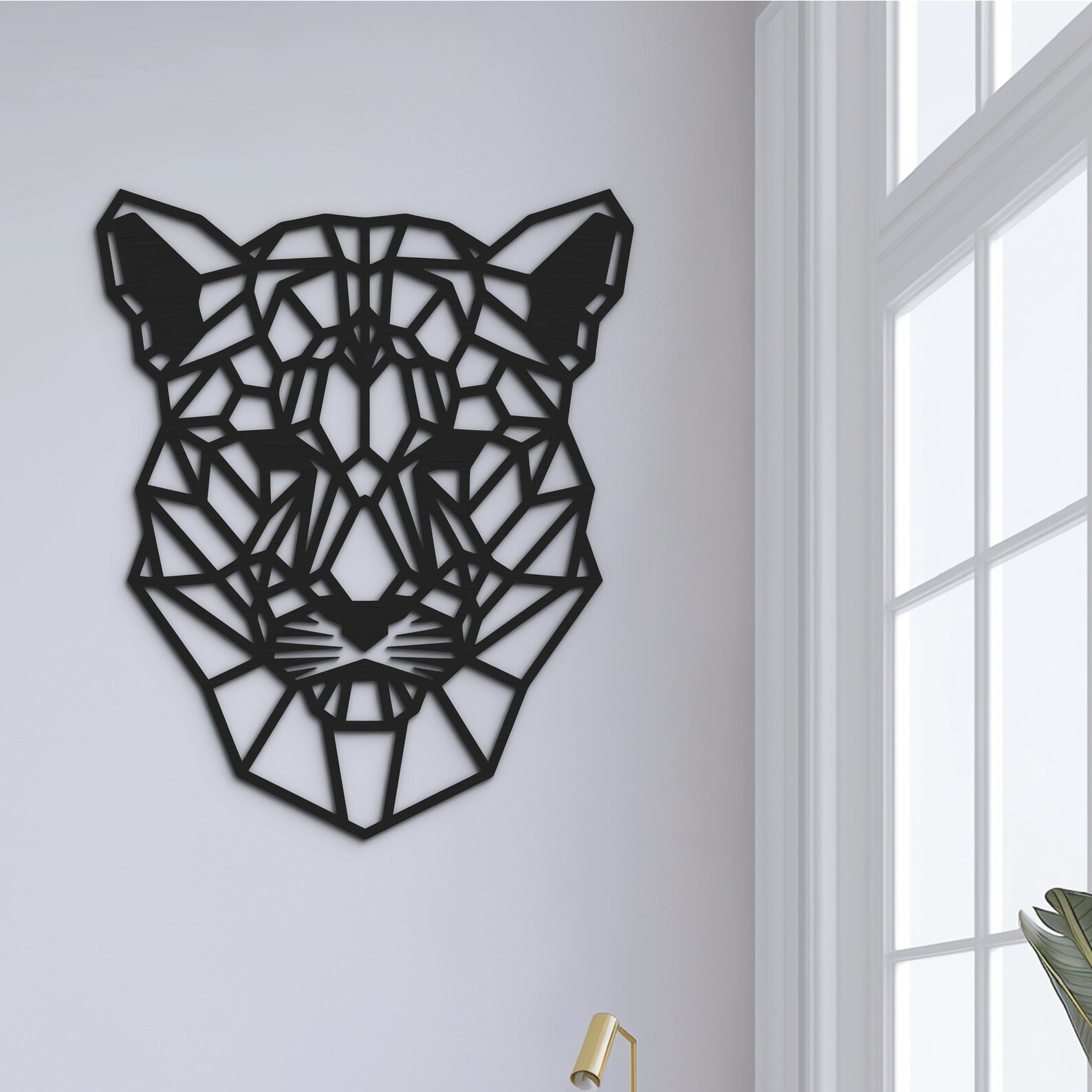 Jaguar Wall Decor - Geometric Wall Art, Polygon Wall Art, Unique Living ...