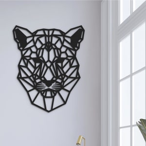 Jaguar Wall Decor - Geometric Wall Art, Polygon Wall Art, Unique Living ...