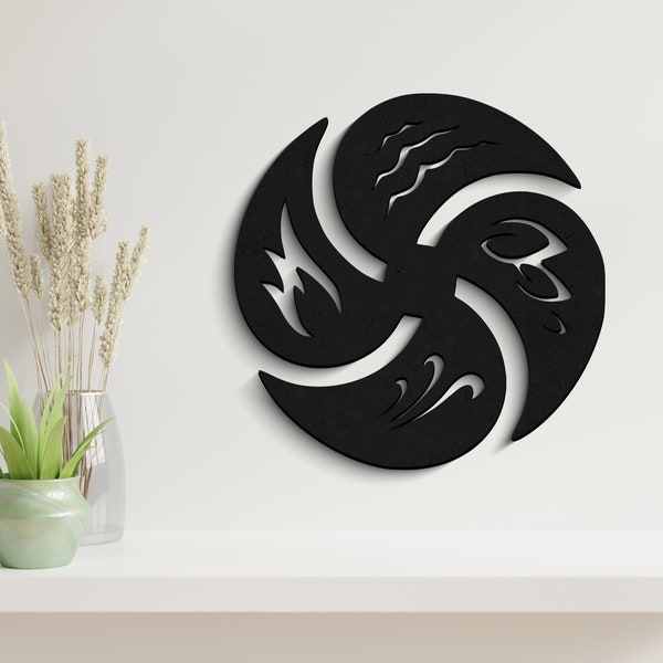 Four Elements Art Wood Wall Decor - Etsy