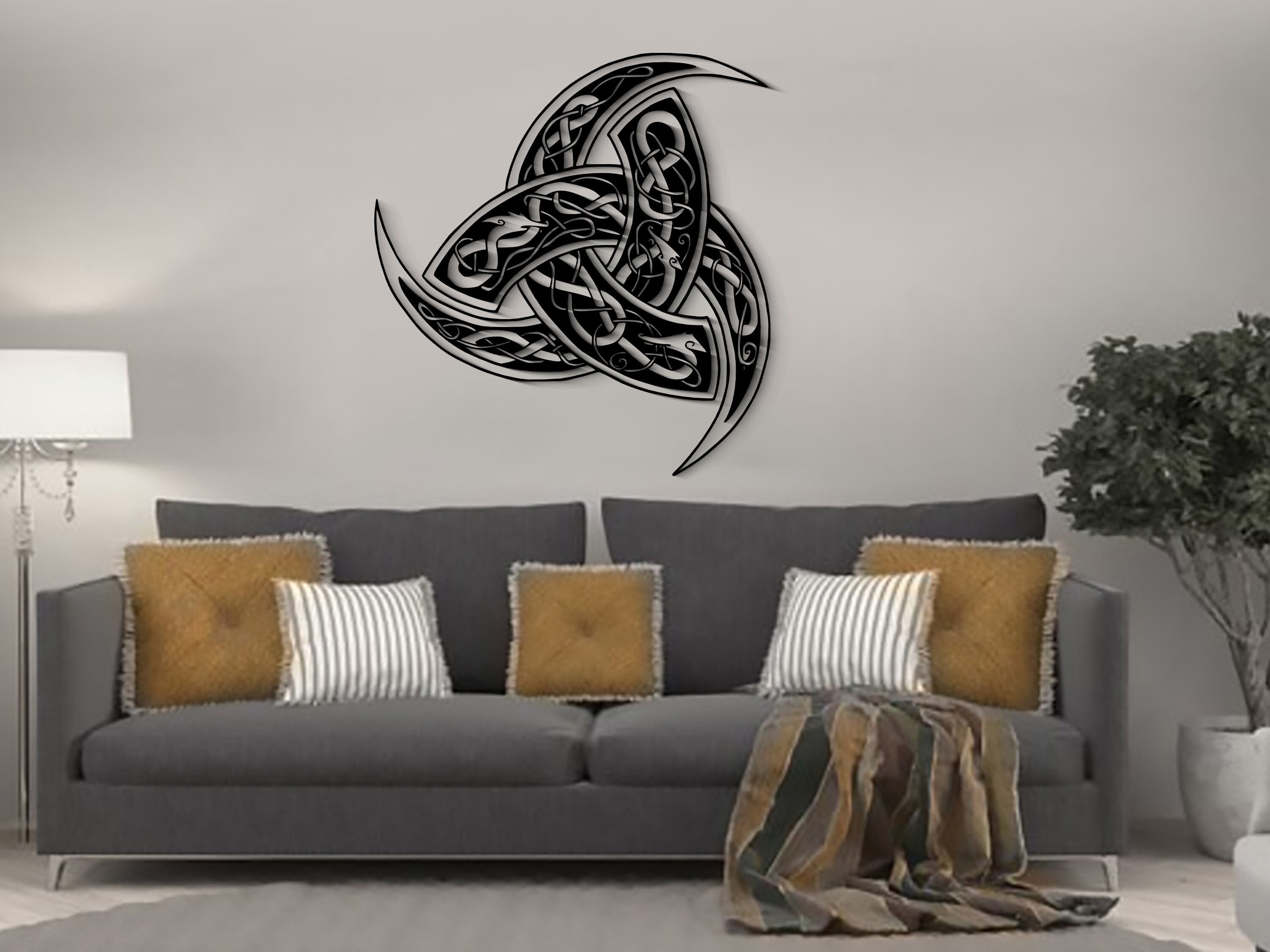 Viking Inspired Triple Horn of Odin Wall Art Norse Symbol - Etsy