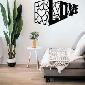 Love Wooden Wall Art - 3D Love Text - Heart Wall Decor - Love ...